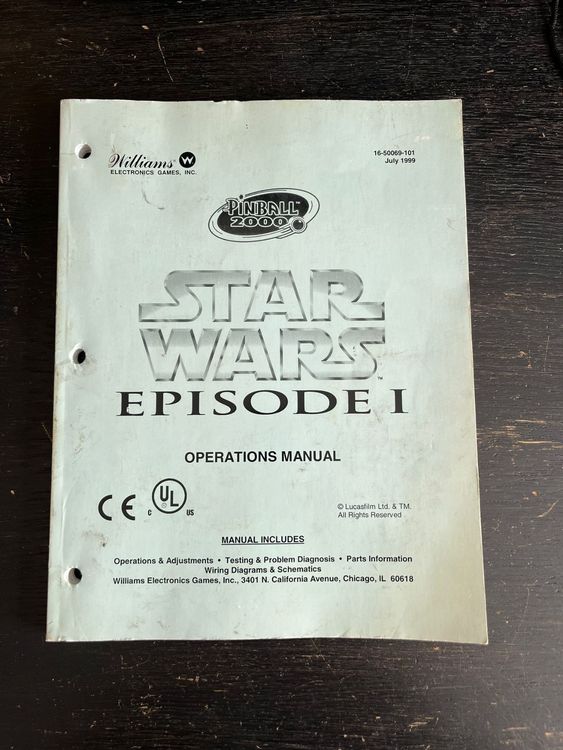flipper manual star wars episode 1 (pinball2000) (Gebraucht) in ...
