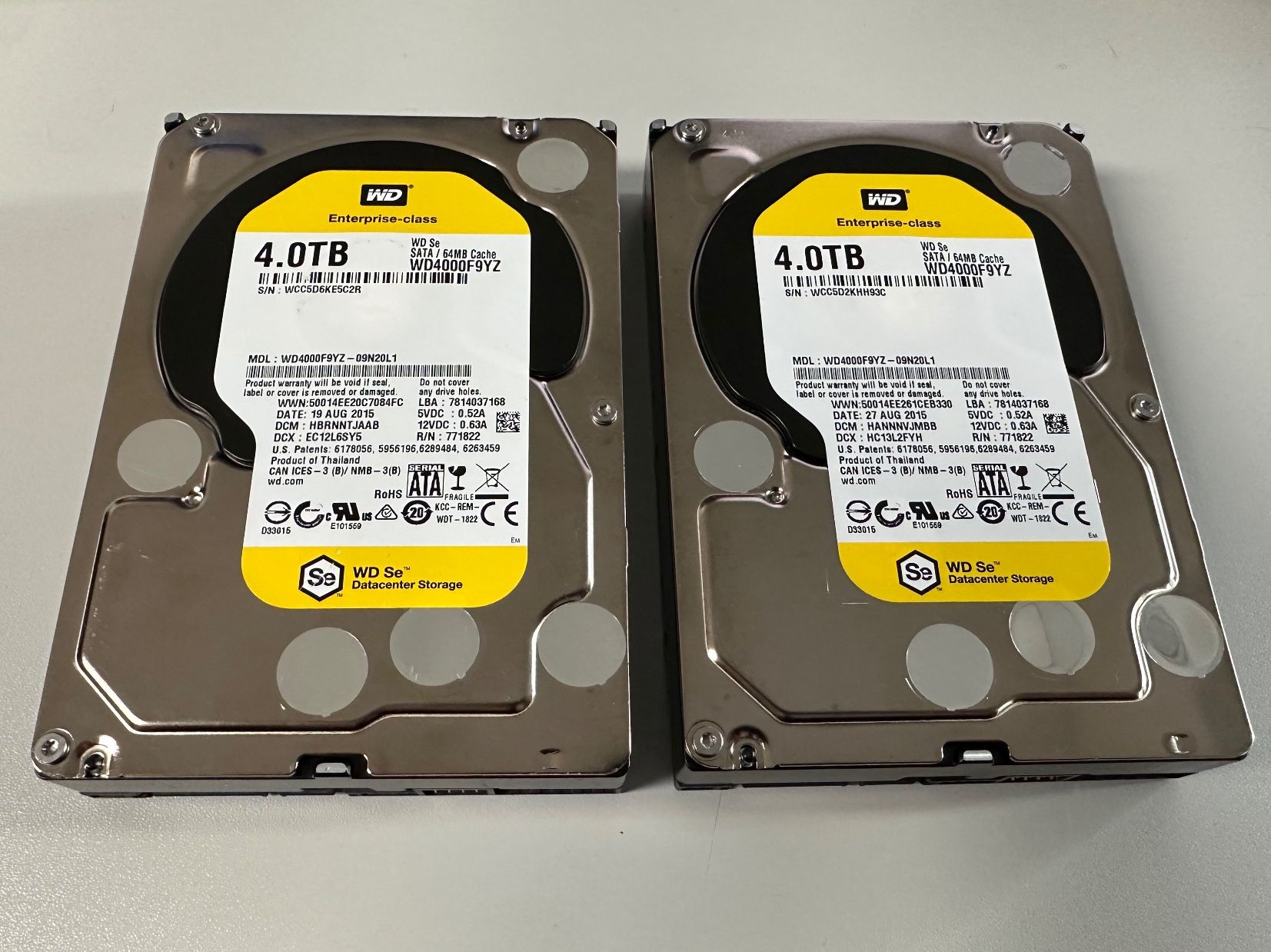 2× WD Enterprise yellow 4 TB – WD4000F9YZ (Gebraucht) in Boniswil für ...