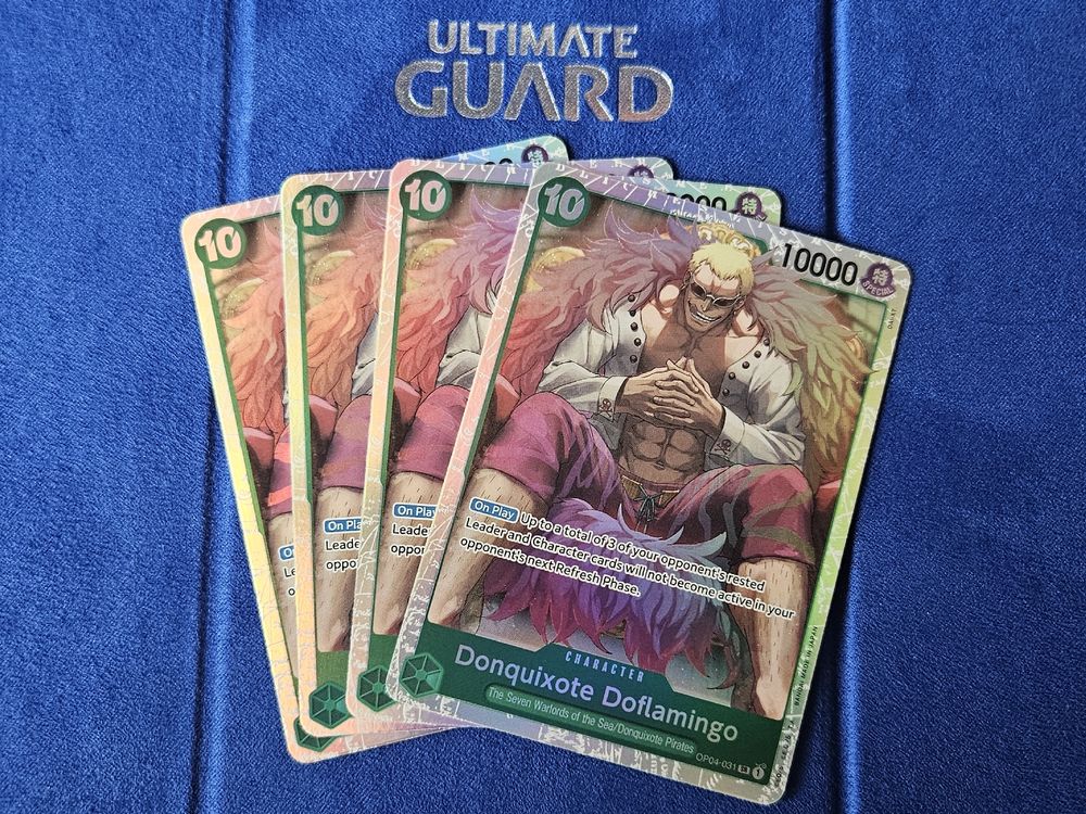 4x One Piece TCG - Donquixote Doflamingo SR EN (Neu (gemäss Beschreibung)) in Lyss für CHF 15 ...