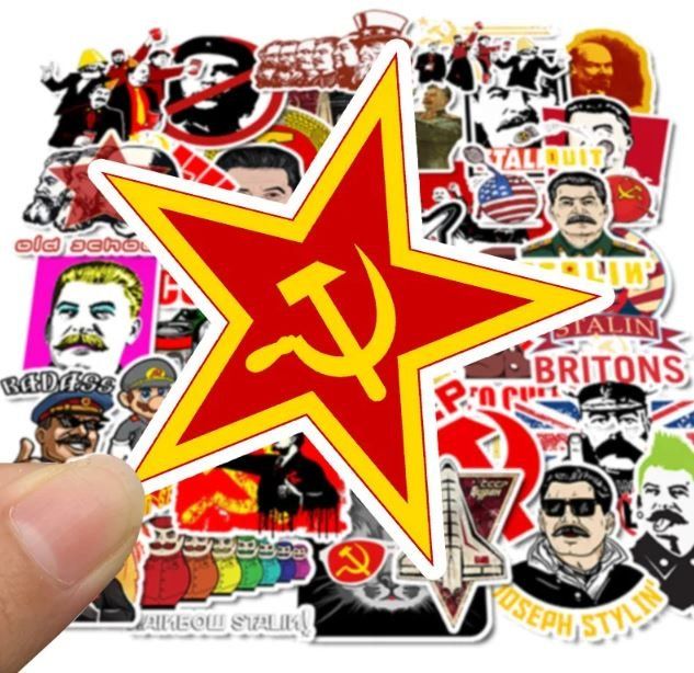 50 tlg Stickerset UDSSR Sowjetunion Stalin Putin Russland (Neu und ...