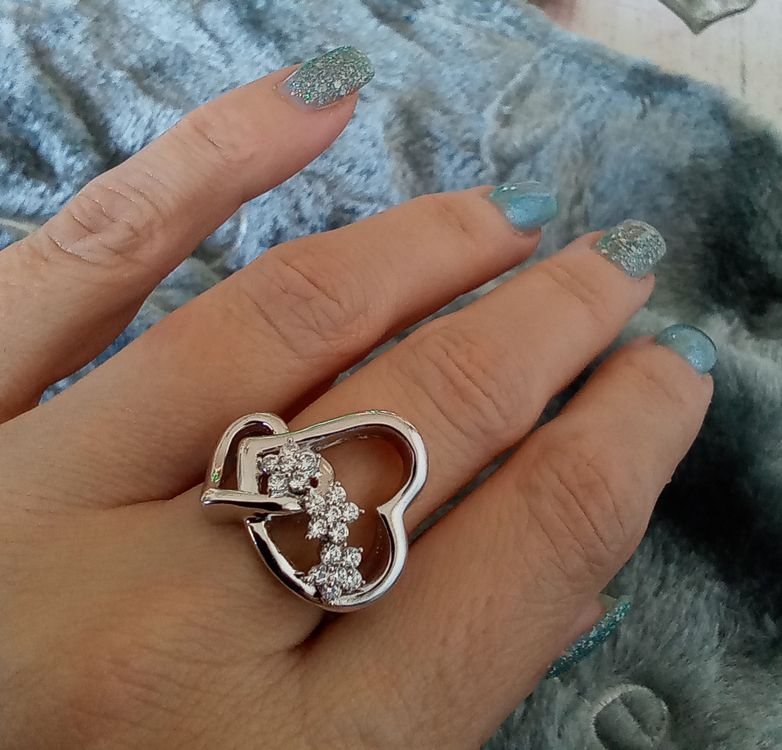 Ring Herzen Blumen Gr 56 Silber 925 (Neu (gemäss Beschreibung)) in Binningen für CHF 25 – mit ...