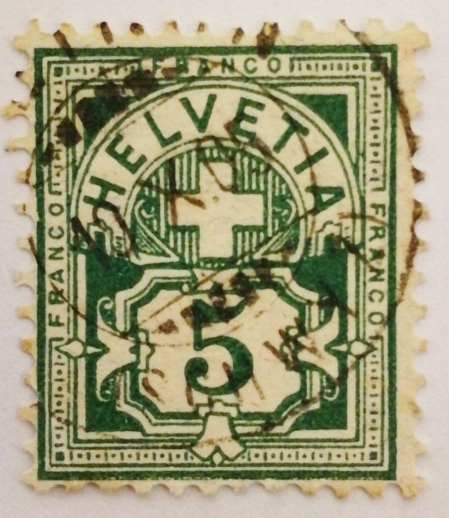 Briefmarke Helvetia Franco 5 (Gebraucht) in Ennetbühl für CHF 1 – mit Lieferung auf Ricardo kaufen