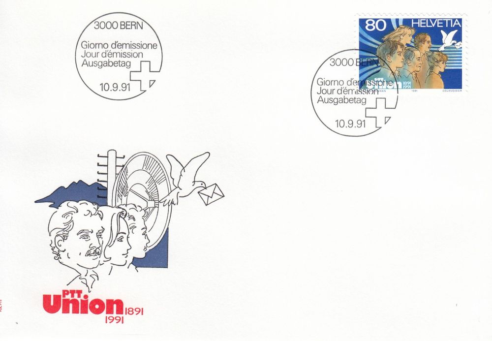 1991 818-20 100 Jahre PTT Union Lago Moesola Melchsee 3 FDC (Gebraucht ...