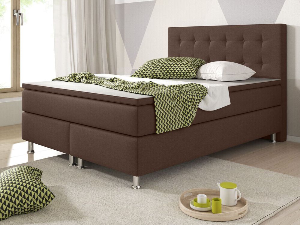Boxspringbett 140x200 Braun Hotelbett Bett (Neu und originalverpackt ...