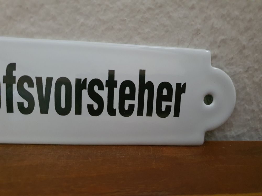 Emailschild Bahnhofsvorsteher Zug Bahn Tram Emaille Schild (Neu (gemäss Beschreibung)) in ...