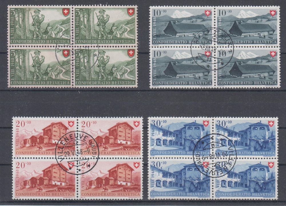 Pro Patria 1948 bloc de 4 oblitérés (100.--) | Kaufen auf Ricardo