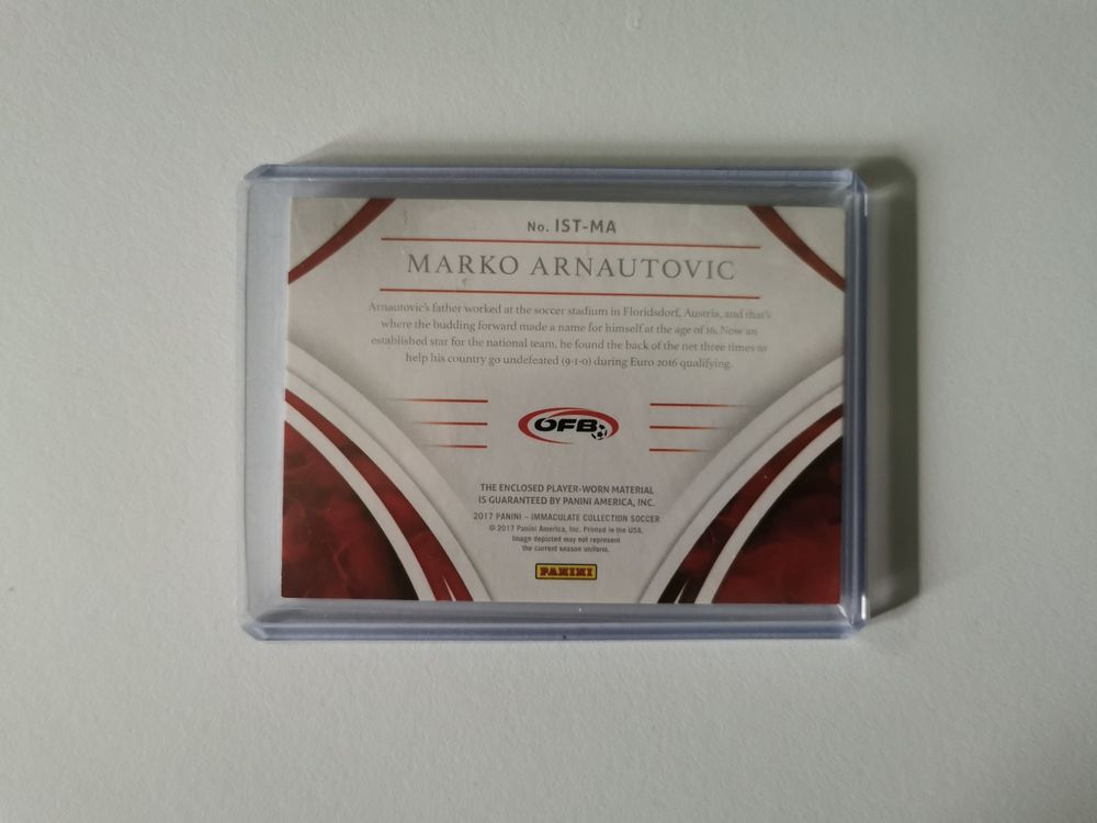 Panini Immaculate Marko Arnautovic Relic 37/49 (Gebraucht) in ...