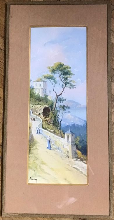 Südländische Landschaft Aquarell Unleserlich Signiert | Kaufen auf Ricardo