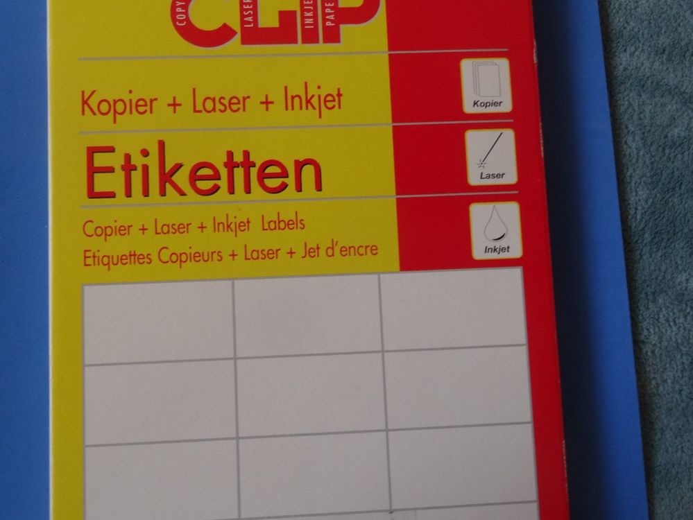 Etiketten Copier +Laser + Inkjet Labels 63 Blatt=2016 Etik. | Kaufen ...