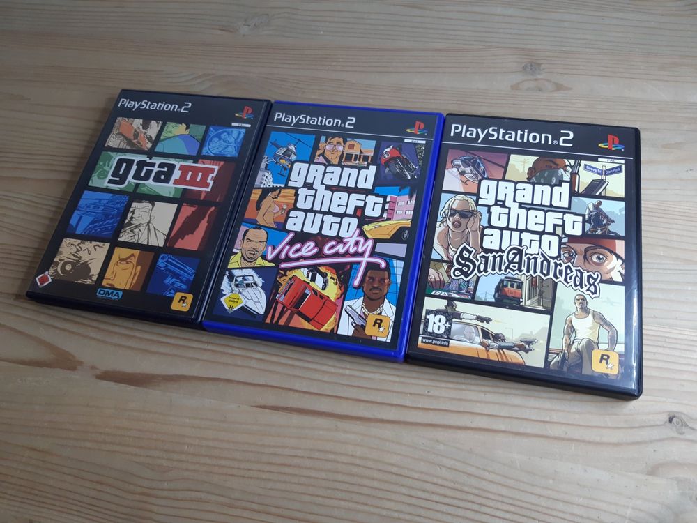 Grand Theft Auto GTA 3 III + Vice City + San Andreas für PS2 | Kaufen ...