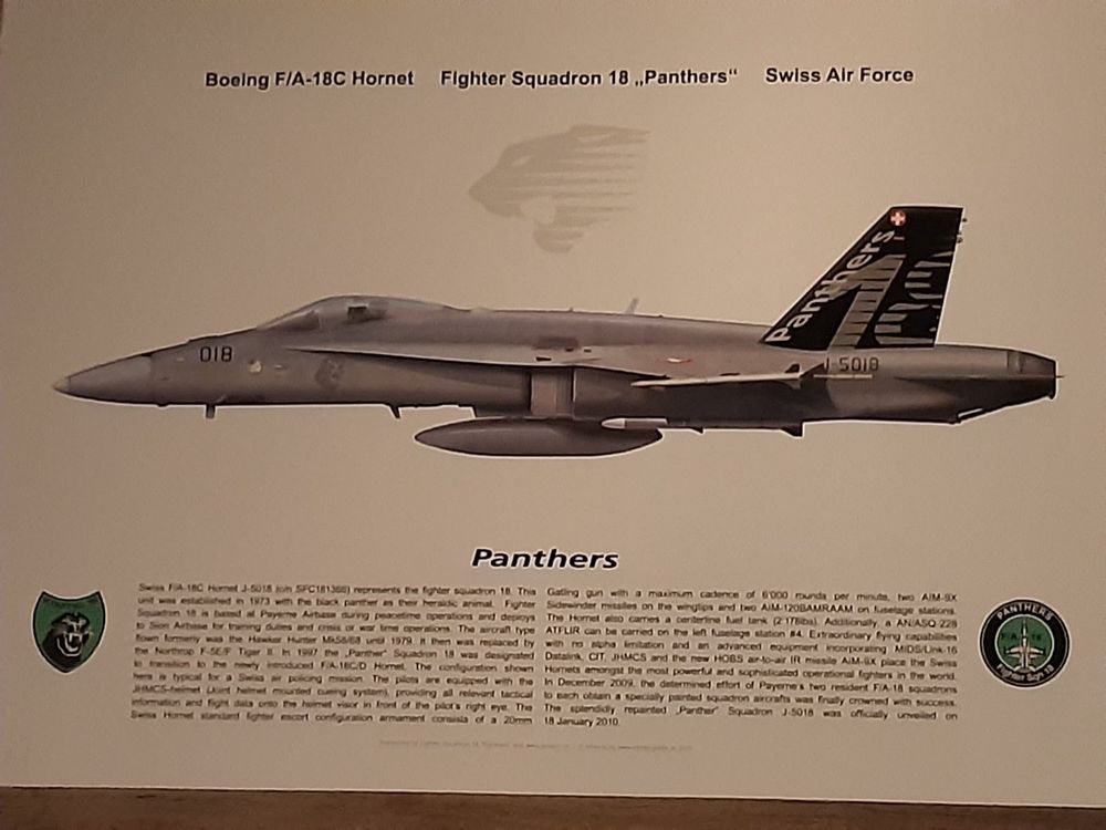 F/A-18 Fliegerstaffel 18 Staffelprint Schweizer Luftwaffe (Neu und originalverpackt) in Giffers ...