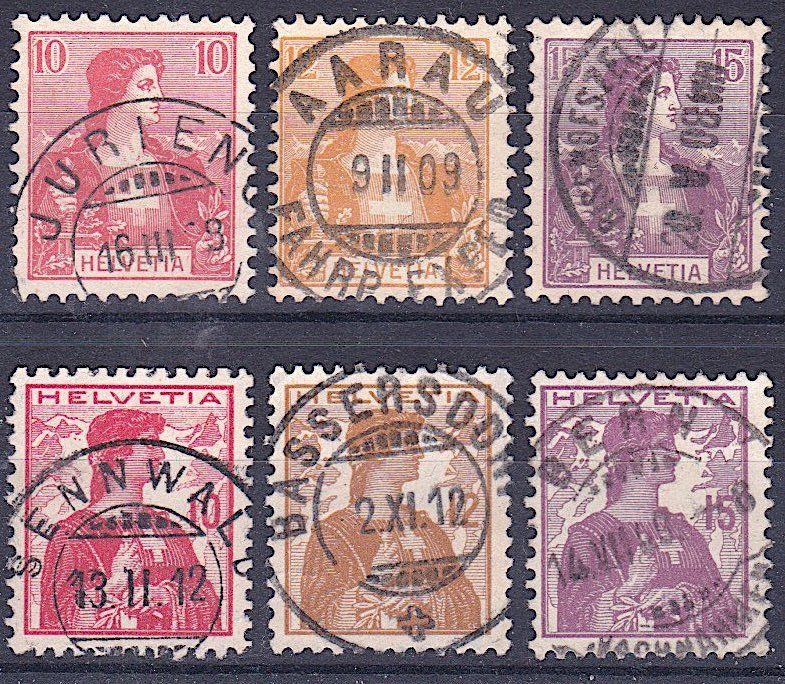 1907/1909 Helv. Brustbild I + II, gest., Kat. 25.- (Gebraucht) in ...