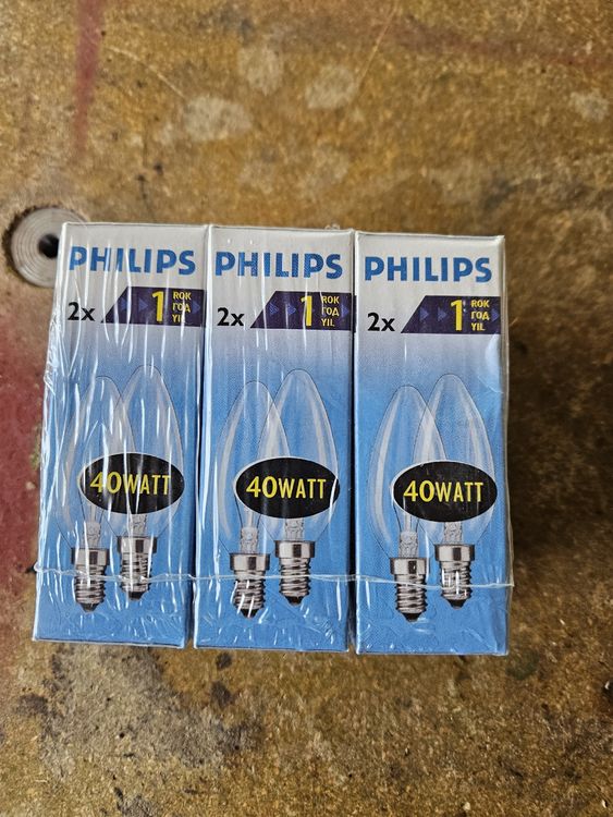 acht Stück Philips Glühbirnen 40 Watt E14 (Neu und originalverpackt) in ...