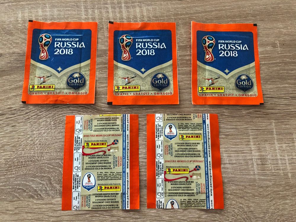 Panini Sticker WM 2018 Russland Gold Edition ungeöffnet | Kaufen auf ...