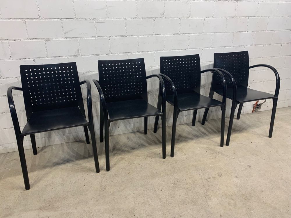 4 schwarze Stühle m. Armlehne / Holzstühle Thonet 290F Stuhl | Kaufen ...