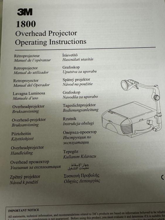 3M Overhead Projektor 1800 Tageslichtprojektor (Gebraucht) in Scherz ...