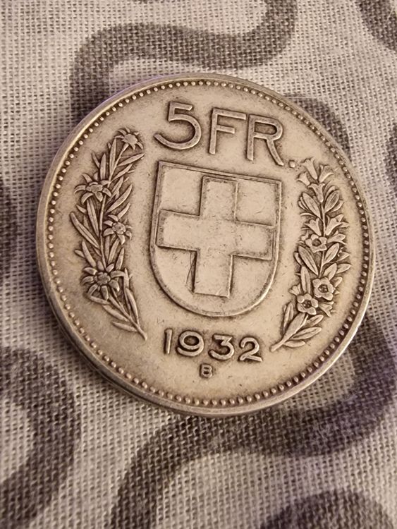 5Fr. Silbermünze Jahrgang 1932 (Gebraucht) in Buchs AG für CHF 8 – mit Lieferung auf Ricardo kaufen