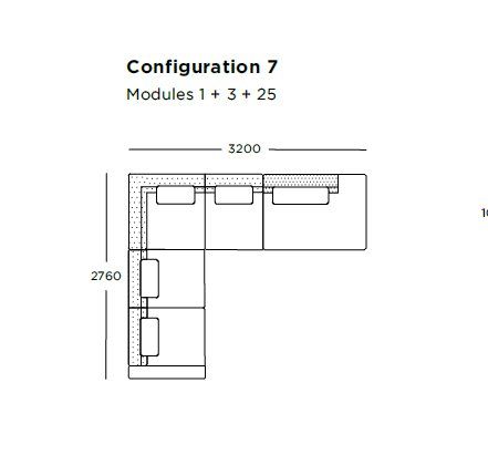 Sofa Eck-Kombi Surface | 320x276x66 cm | Julie Nr. 04beige (Neu (gemäss ...