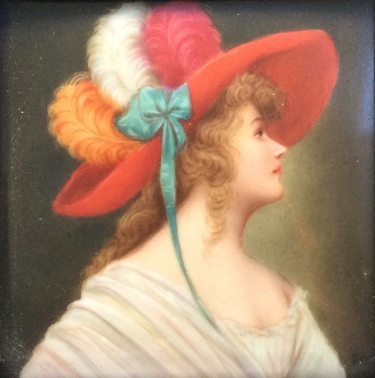 Dame mit Hut Antike Portrait Gemälde Unleserlich Signiert | Kaufen auf Ricardo