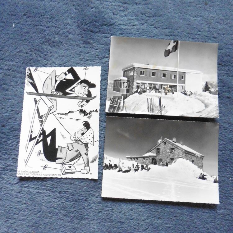 Wangs-Pizol,Valeis,3 Fotos/Künstl.,60-er J.,Ski,Leute,Humor (Gebraucht ...
