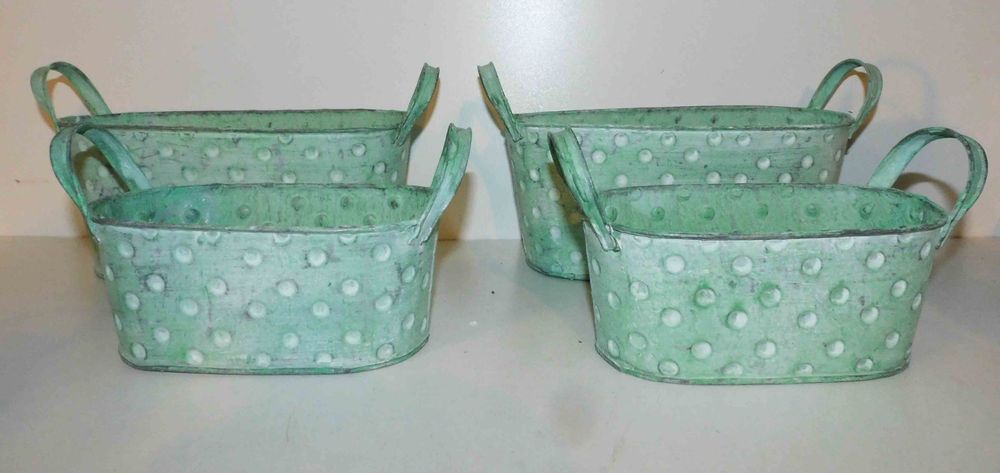 Neue Fundschätze Blechtopf Blumenkübel Blech Neu 4 x (Gebraucht) in ...