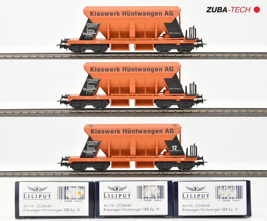 Liliput 3x Kieswagen "Hüntwangen" SBB H0 GS, mit OVP (Gebraucht) in St. Gallen für CHF 74 – mit ...