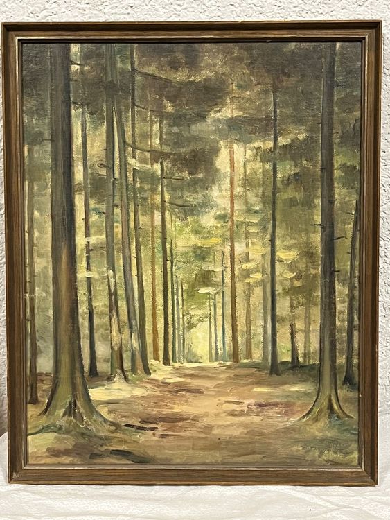 Ferdinand von Heyer - Waldbild Antik Alt signiert an Bord (Gebraucht ...
