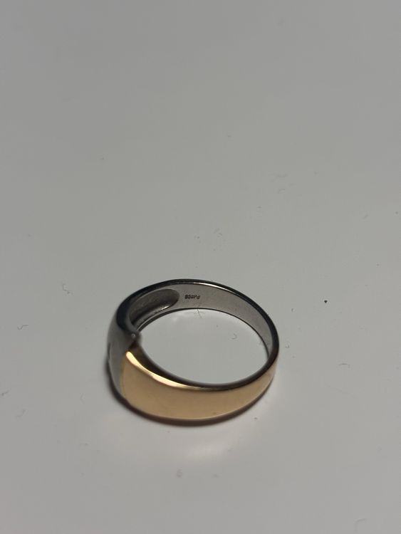 Ring Gold 750 zweifarbig mit Palladium und Brillant (Gebraucht) in ...