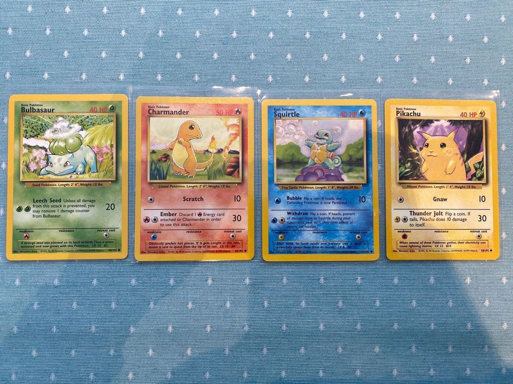 Pokemon Base Set Starter und Pikachu | Kaufen auf Ricardo