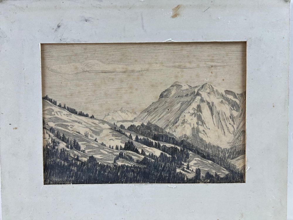 Sehr Alte Berglandschaft Zeichnung Signiert (Gebraucht) in Neuhausen am Rheinfall für CHF 10 ...