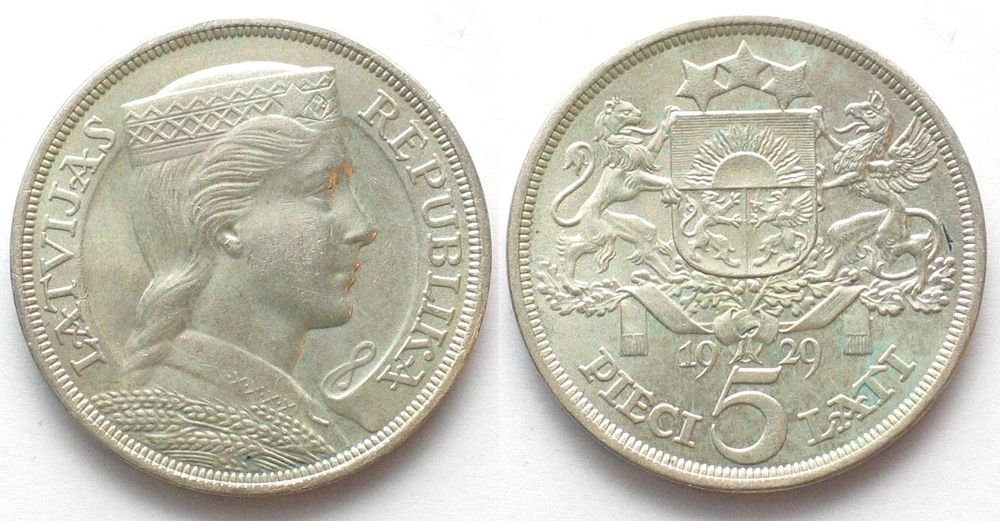 LETTLAND 5 Lati 1929 Silber ERHALTUNG!!! | Kaufen auf Ricardo