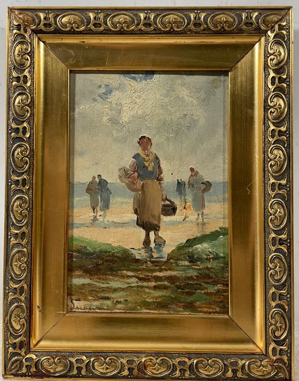 Antikes Gemälde von einer Dame mit Korb unleserlich Signiert (Gebraucht) in Root für CHF 49 ...