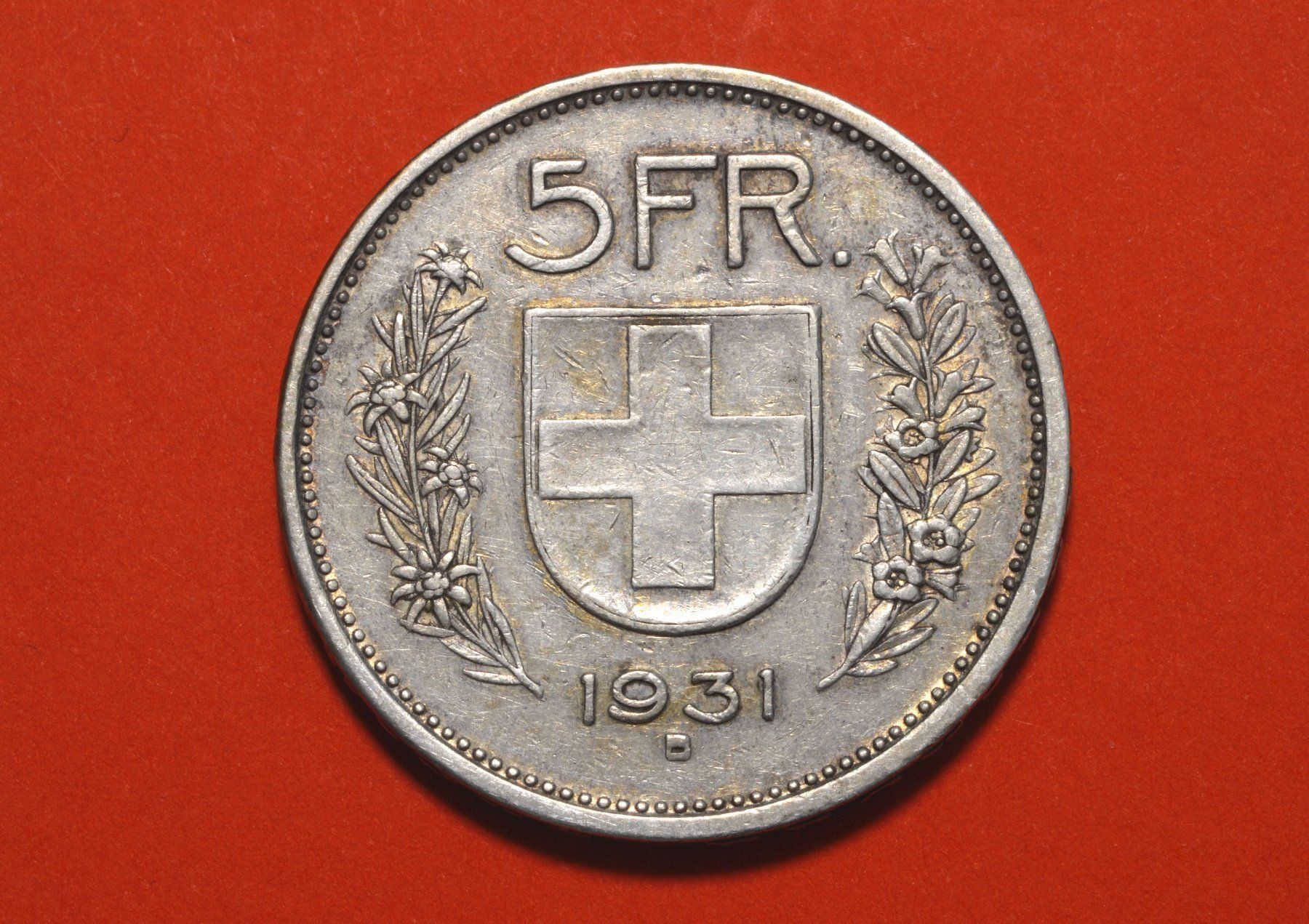 5 Franken 1931 (70 Grad verdreht) (Gebraucht) in Oberglatt ZH für CHF ...