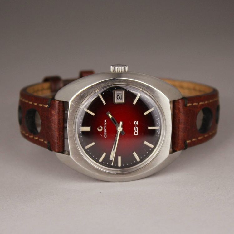 Certina DS-2 DS2 DS 2 / rot bordeaux / Vintage / Handaufzug (Gebraucht) in Disentis/Mustér für ...