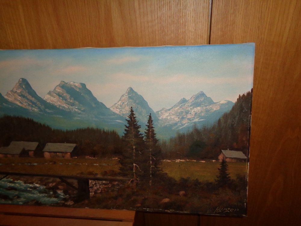 CHURFIRSTEN AELPLI TOGGENBURG UNTERWASSER OELGEMÄLDE HERZER | Kaufen auf Ricardo