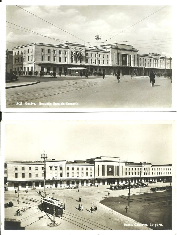 AK 2 x GENEVE BAHN BAHNHOF GARE 1934 + 1935 (Gebraucht) in Aarau für CHF 2 – mit Lieferung auf ...