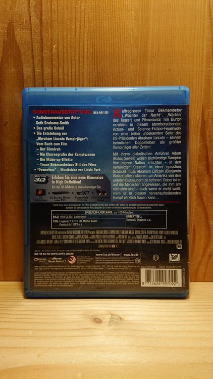 ABRAHAM LINCOLN VAMPIRJÄGER in 3D und 2D Blu-Ray (Gebraucht) in Wilderswil für CHF 5.5 – mit ...