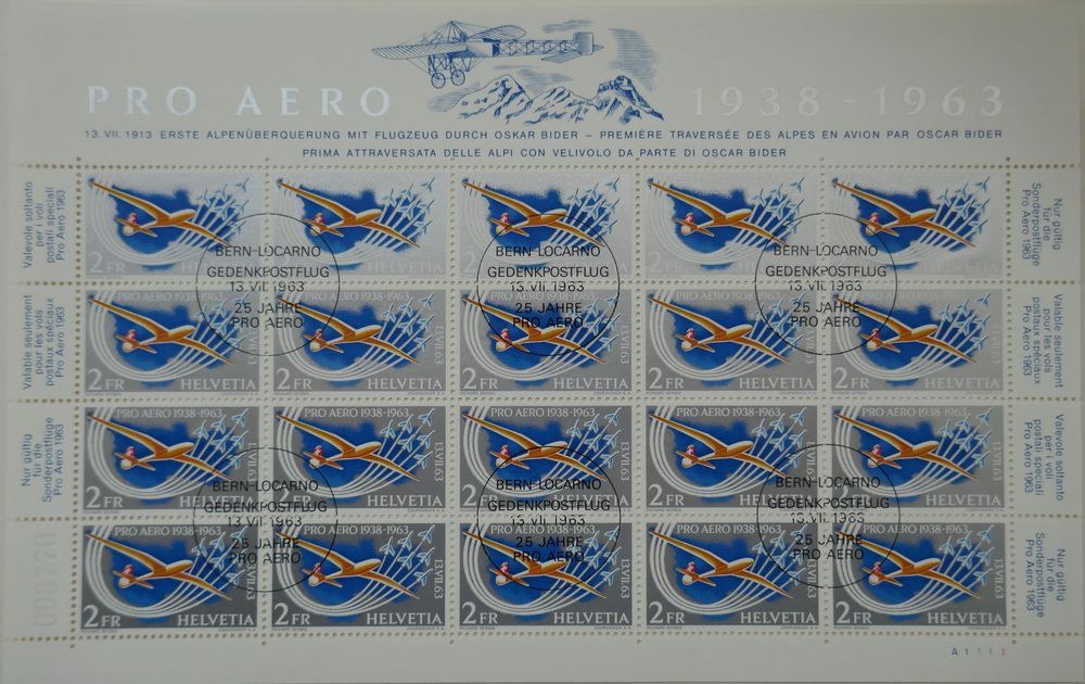 25 Jahre PRO AERO F46 - Zierbogen mit 20 Marken gestempelt | Kaufen auf ...