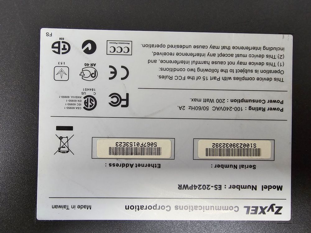 Switch 1 Zyxel ES-2024PWR | Kaufen auf Ricardo