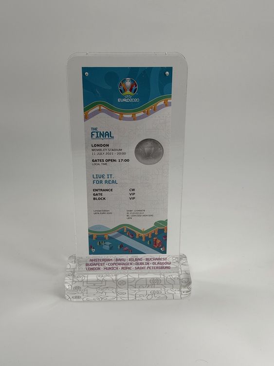 Euro 2020 Finale – Plaque VIP Wembley – Italie vainqueur (Neuf (Voir ...