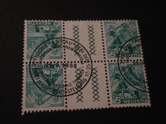 4erblock Zwischensteg, 1938, Sonder-o NABA Aarau (Gebraucht) in Niederwil AG für CHF 2.1 – mit ...