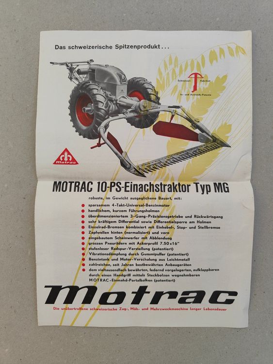 Prospekt Montrac 10-PS- Einachstraktor Typ MG (Gebraucht) in Langendorf ...