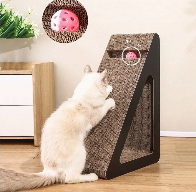 Dreieckiges Kratzbrett für Katzen Planche triangle à Gratter (Neu und ...