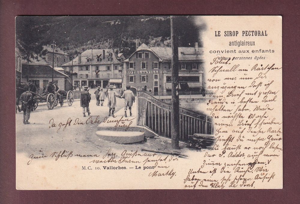 VALLORBE - Pont - Hôtel de Ville - 1911 Sirop pectoral (Gebraucht) in ...