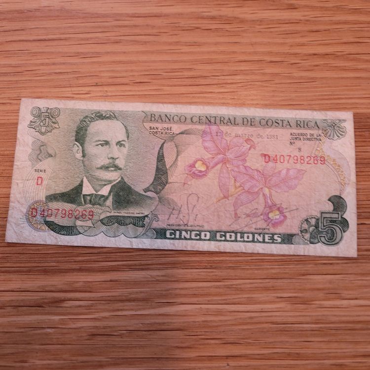 Banknote Costa Rica 5 (Gebraucht) in Biel/Bienne für CHF 1 – mit ...