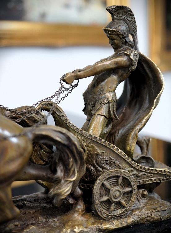 BRONZE SKULPTUR ACHILLES TROJA STREITWAGEN MYTHOLOGIE | Kaufen auf Ricardo