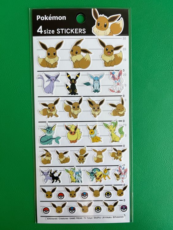 Pokemon Sticker Evoli Eeveelution Nachtara Psyana Blitza etc (Neu und ...