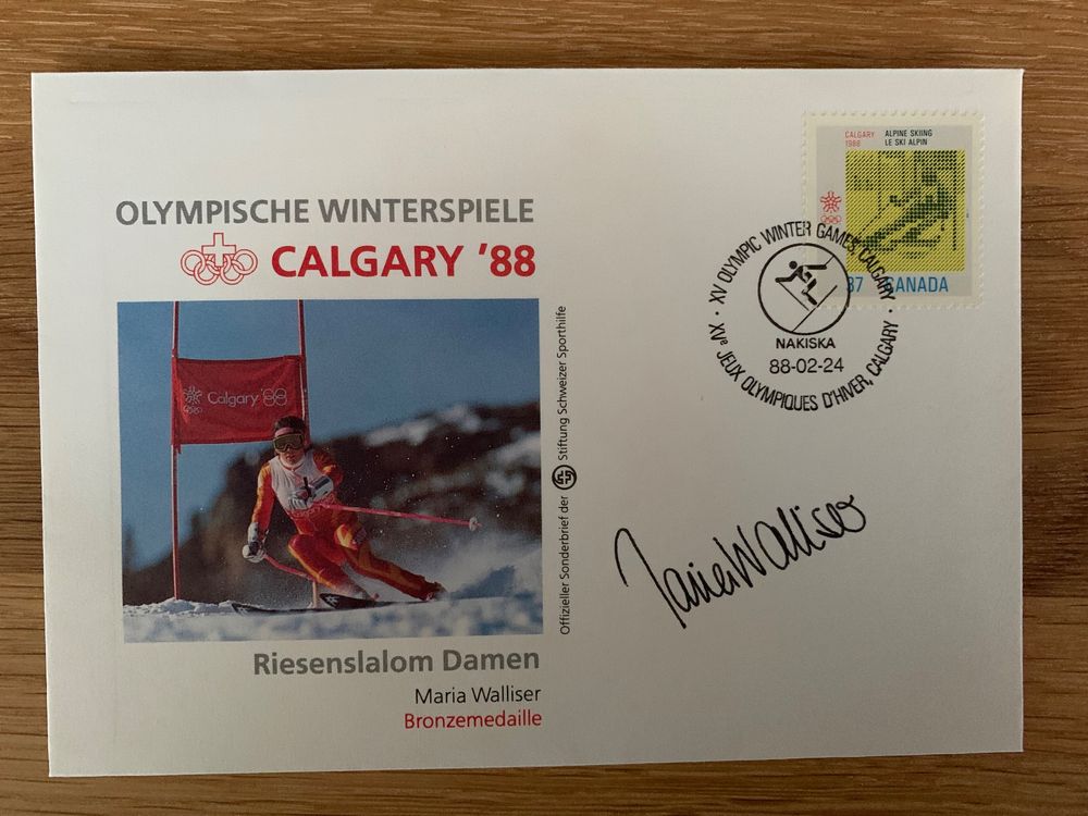 Maria Walliser Olympia Calgary 1988 Brief mit Signatur! (Neu (gemäss ...