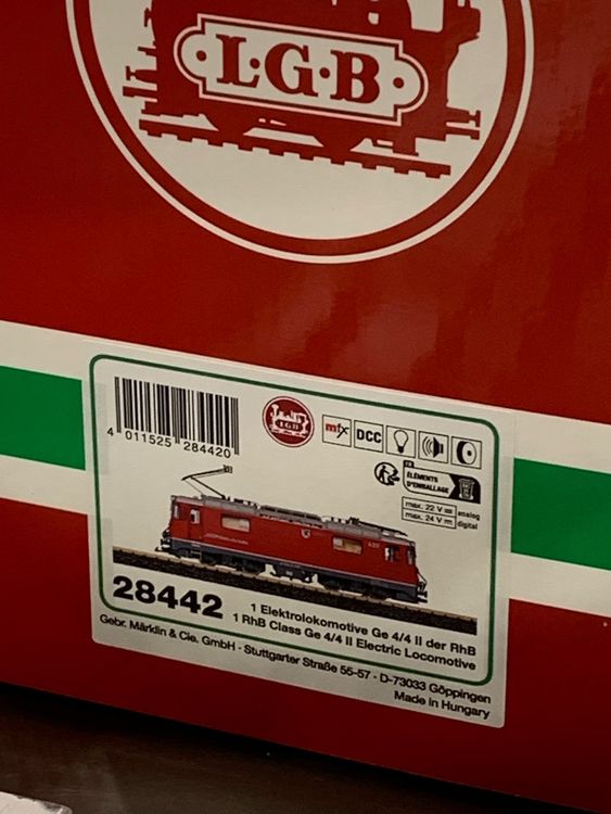 LGB 28442 Elektrolokomotive Ge 4/4 II RhB digital mfx/sound | Kaufen auf Ricardo