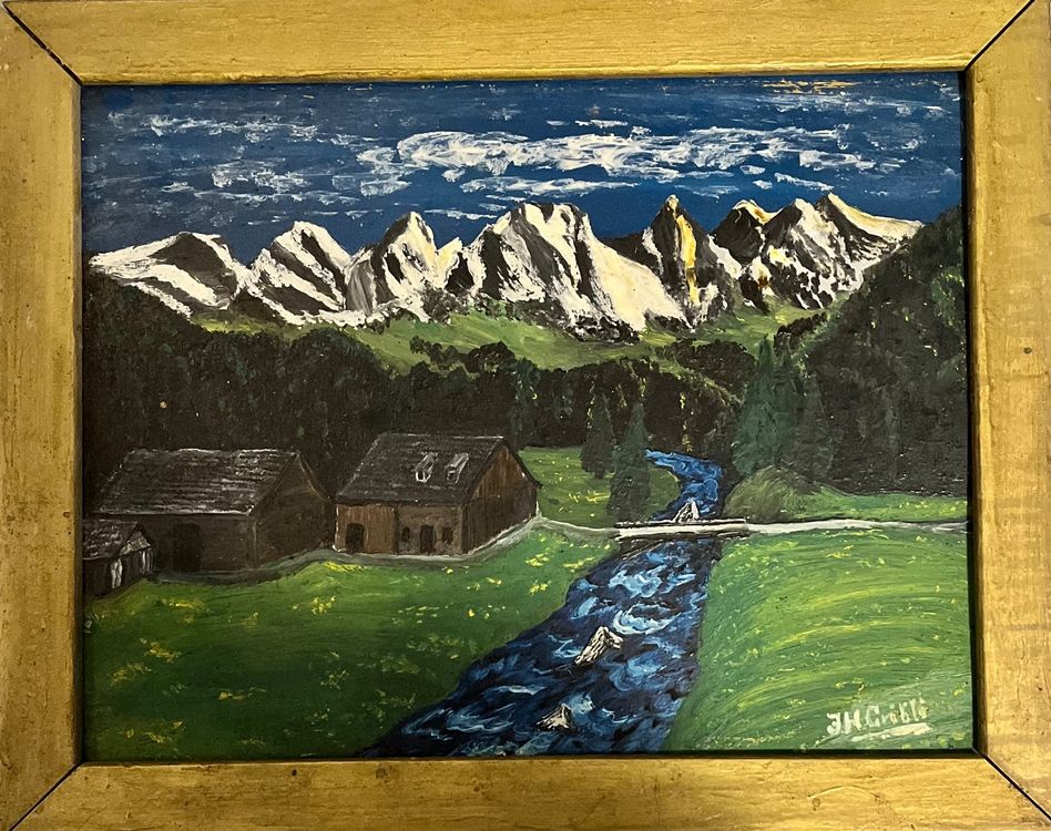 Berglandschaft Gemälde Unleserlich Signiert (Gebraucht) in Hochdorf für CHF 5 – mit Lieferung ...
